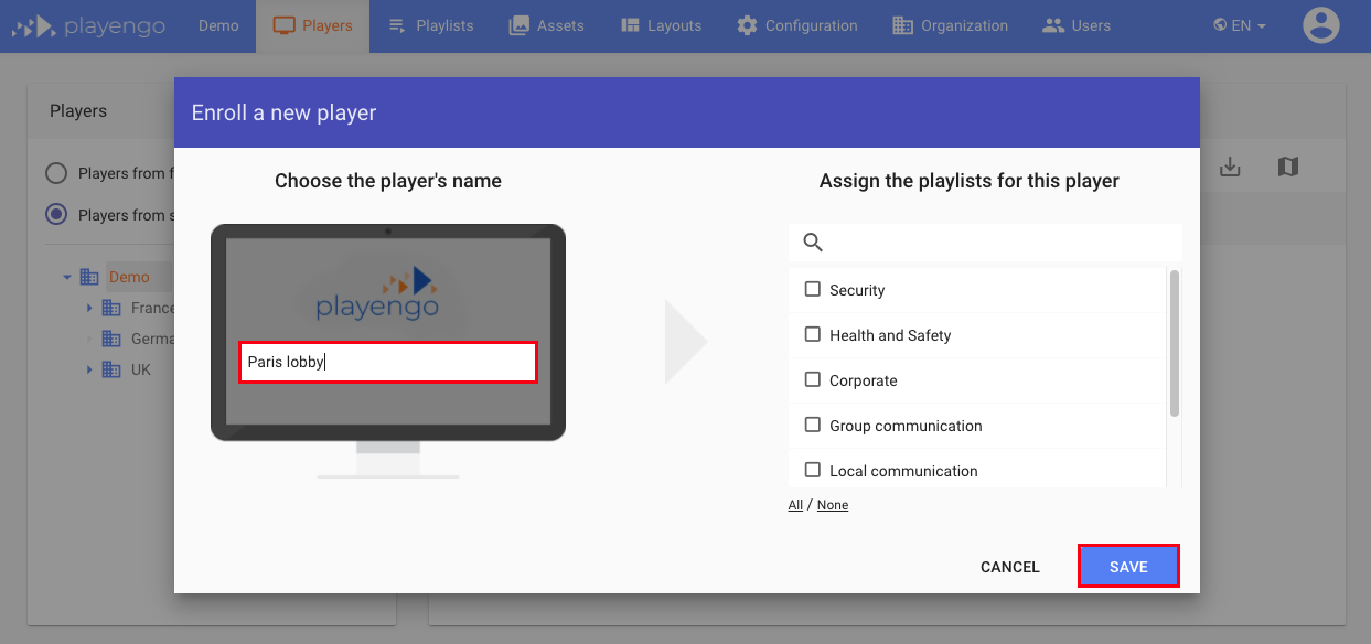 Register a player – Playengo Knowledge base